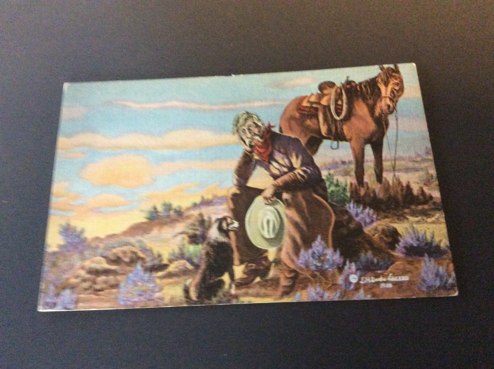L. H. Dude Larsen Cowboy Artist & Poet POSTCARD 1940's Vintage | eBay