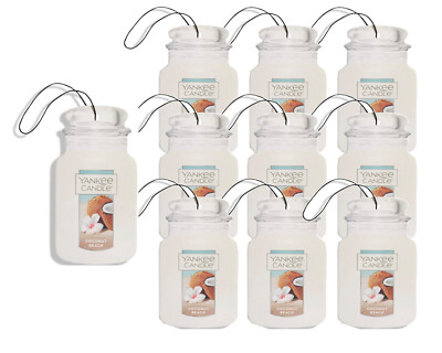 Yankee Candle Paper Car Jar Air Freshener, Coconut Beach, 10 Packs | eBay