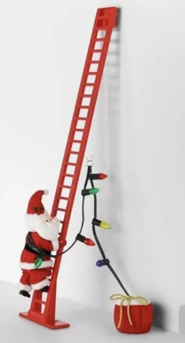 BRAND NEW Wondershop Animated Climbing Santa Ladder w/Carols/LED Bulbs ...