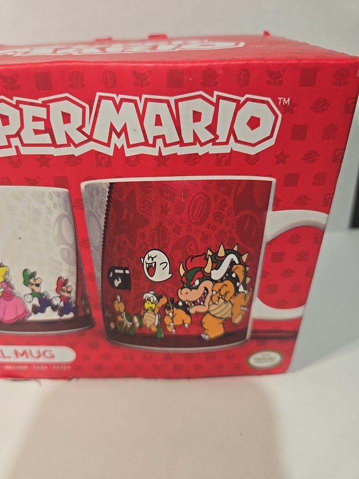 New Paladone Super Mario Bros XL Coffee Mug Cup 18.5 oz Peach Bowser ...