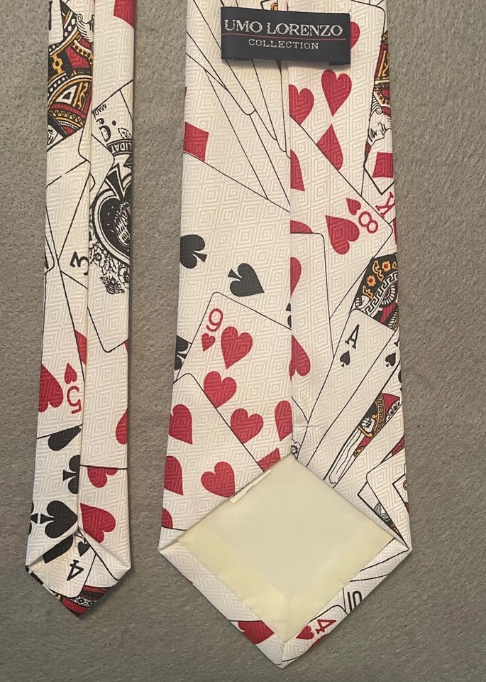 Playing Cards Poker Novelty Tie Necktie Umo Lorenzo 1990s Vintage | eBay