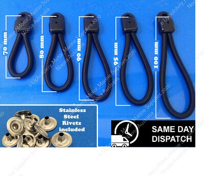 Bungee Loops -10 Pack - Bunji Tonneau Ute Marine Repair Loop - 5 sizes ...