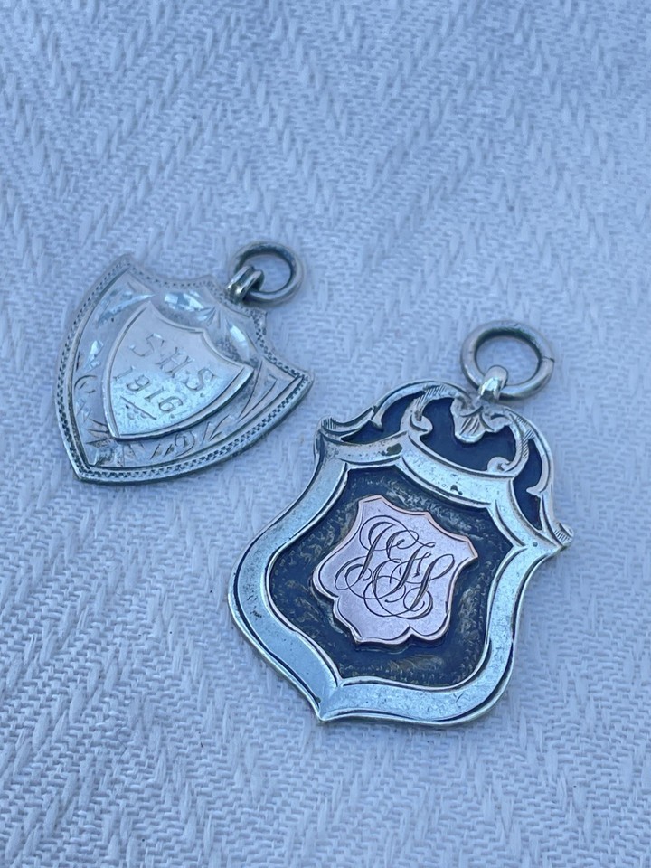 STERLING SILVER WATCH CHAIN FOBS WITH PRESENTATION INSCRIPTION | eBay UK