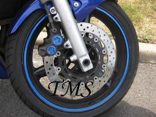BikeTek Motorcycle Wheel Stripes Blue 7mm Tape Motorbike Scooter New ...