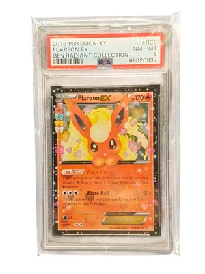 PSA 8 Pokemon Card Flareon EX RC6/RC32 Generations Radiant Collection ...