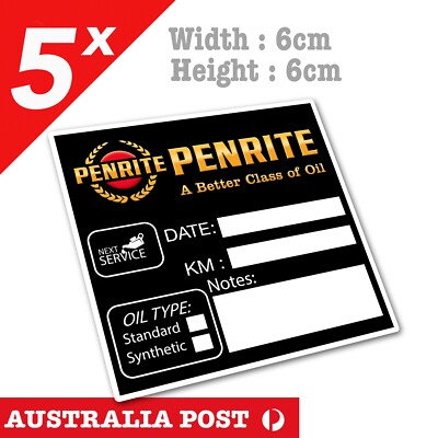 PENRITE Oil Change Service Reminder Black Stickers | eBay Australia