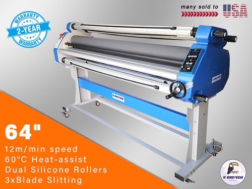 1630mm 64" Auto Hot Cold Laminator Heat-Assist Roll Laminating+Slitting ...