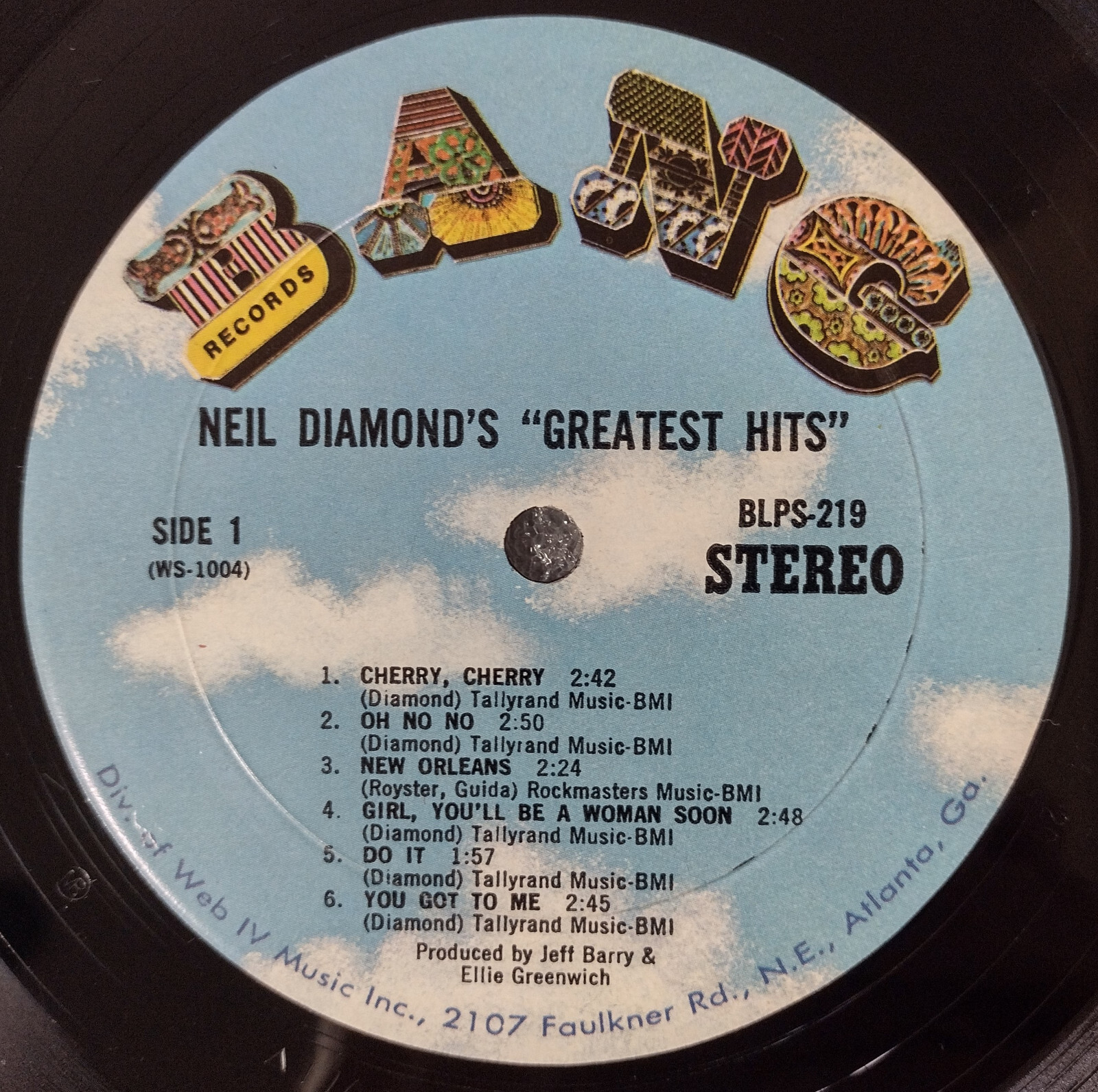 Neil Diamond --"Neil Diamond's Greatest Hits" Stereo LP on the Bang ...