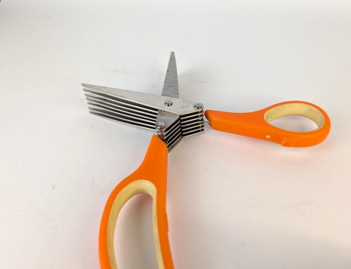 Three Inch Blade 7 Layers of Stainless Shredder Scissors Orange Handle ...