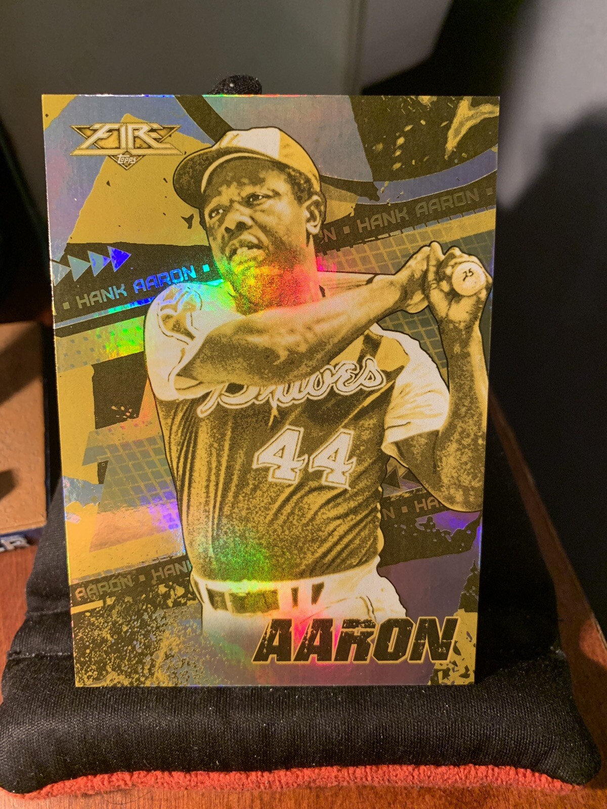 2022 Topps Fire Hank Aaron Gold Minted Foil Parallel Card #194 Braves ...