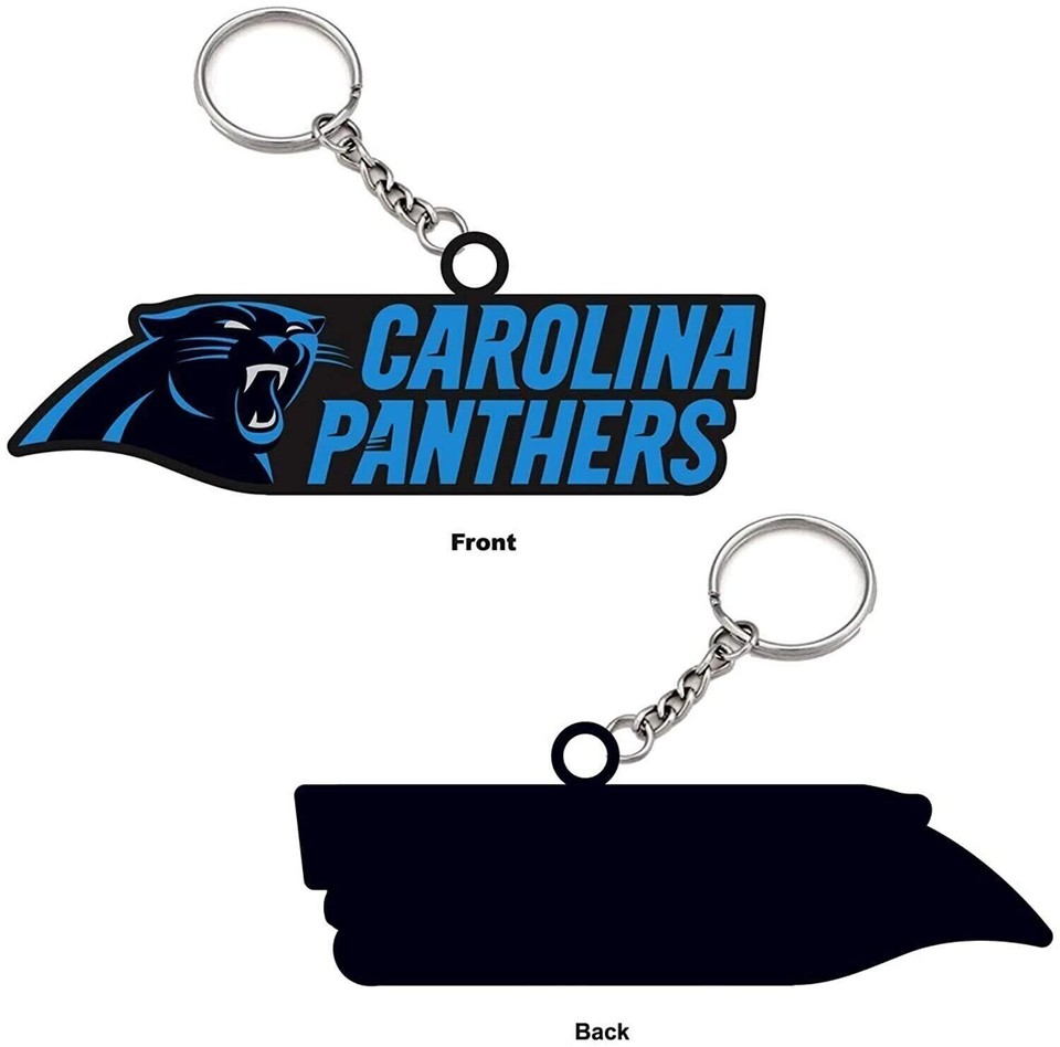 Carolina Panthers Bold Sporty Rubber Keychain - 5" Long x 3" Wide x 0.2 ...