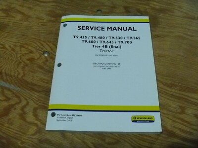 New Holland T9.435 T9.480 Tier 4B Tractor Electrical Fault Code Service ...