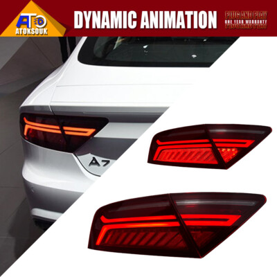 For Audi A7 S7 Tail Lights Assembly 2012-2018 Red Color All LED Rear ...