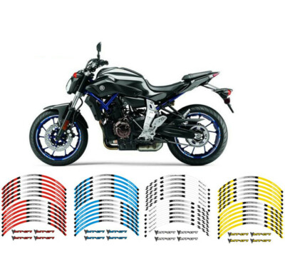17" Rim Stripes Wheel Decals Tape Stickers For YAMAHA 2014-2021 MT07 MT ...