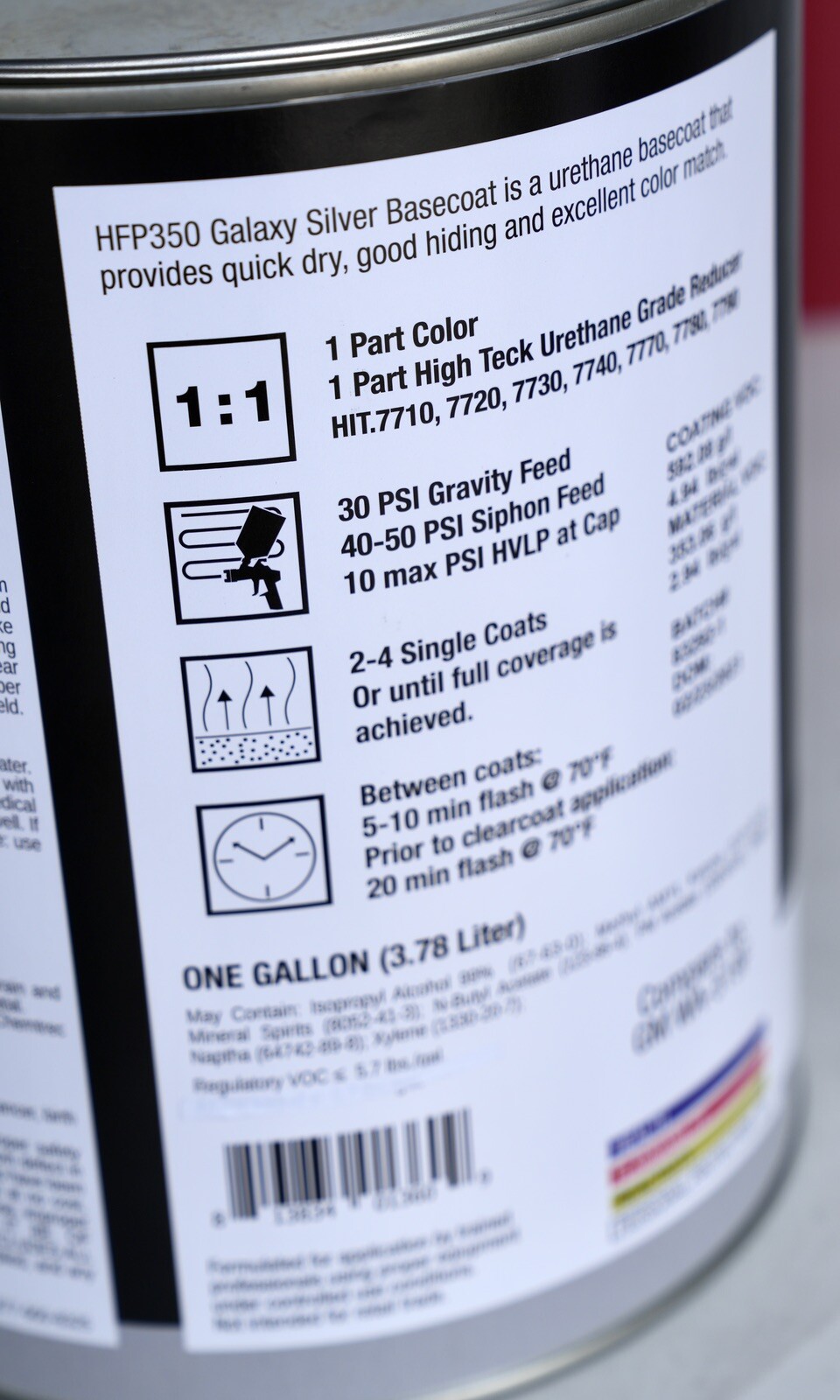 HIGH TECK HFP 350 GM WA519F GALAXY SILVER BASECOAT AUTO PAINT GALLON ...