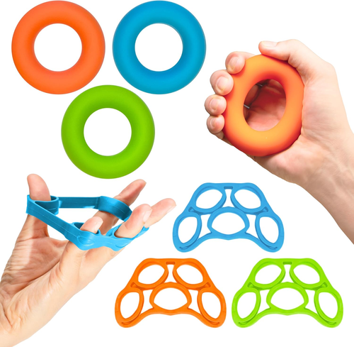 Hand Grip Strengthener Kit - 6Pc Finger Exerciser, Grip Strength ...