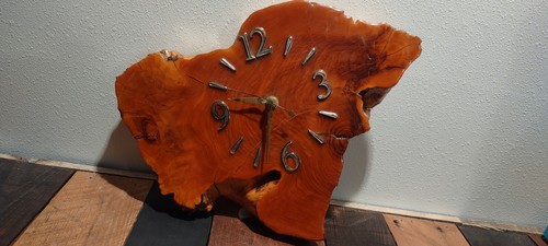 Vintage Lacquered Tree Trunk Wood Slab Wall Clock. | eBay