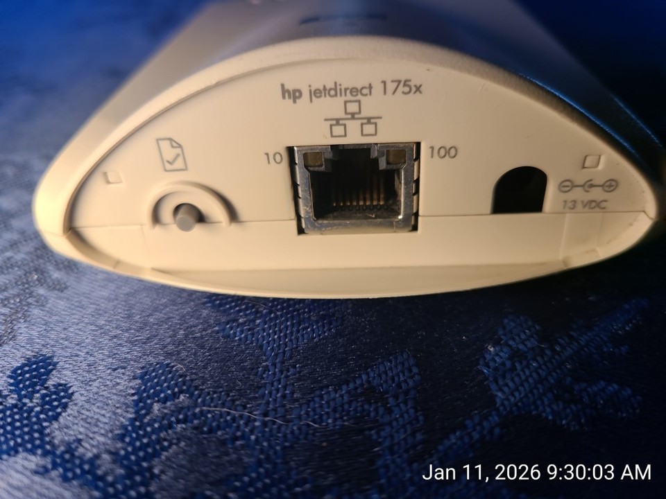 HP JetDirect 175x External Print Server J6035A w/ Cat 5e and USB Cables ...