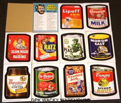 2012 WACKY PACKAGES OLD SCHOOL 3 1967 COMPLETE TAN SET W/ CHECKLIST 11 ...