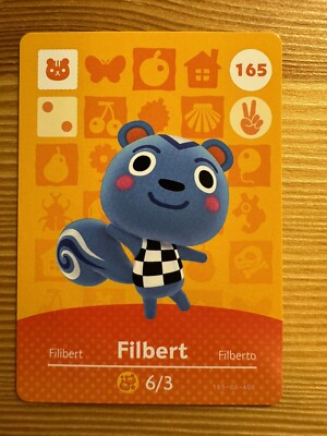 Animal Crossing ACNH Filbert Amiibo Card | eBay