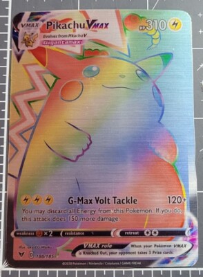 Pokemon Card - Pikachu VMAX (Secret) Vivid Voltage 188/185 Rainbow Rare ...