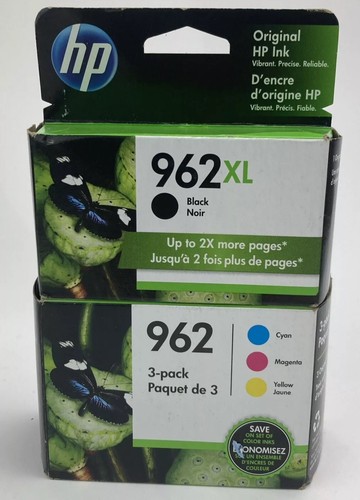 HP 962XL 962 Ink Cartridge Black Tri-color 4 Pack - Genuine NEW/Sealed ...