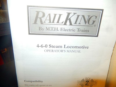 MTH TRAINS INSTRUCTION BOOKLET -RAILKING 4-6-0- STEAM LOCOMOTIVE- M33 ...