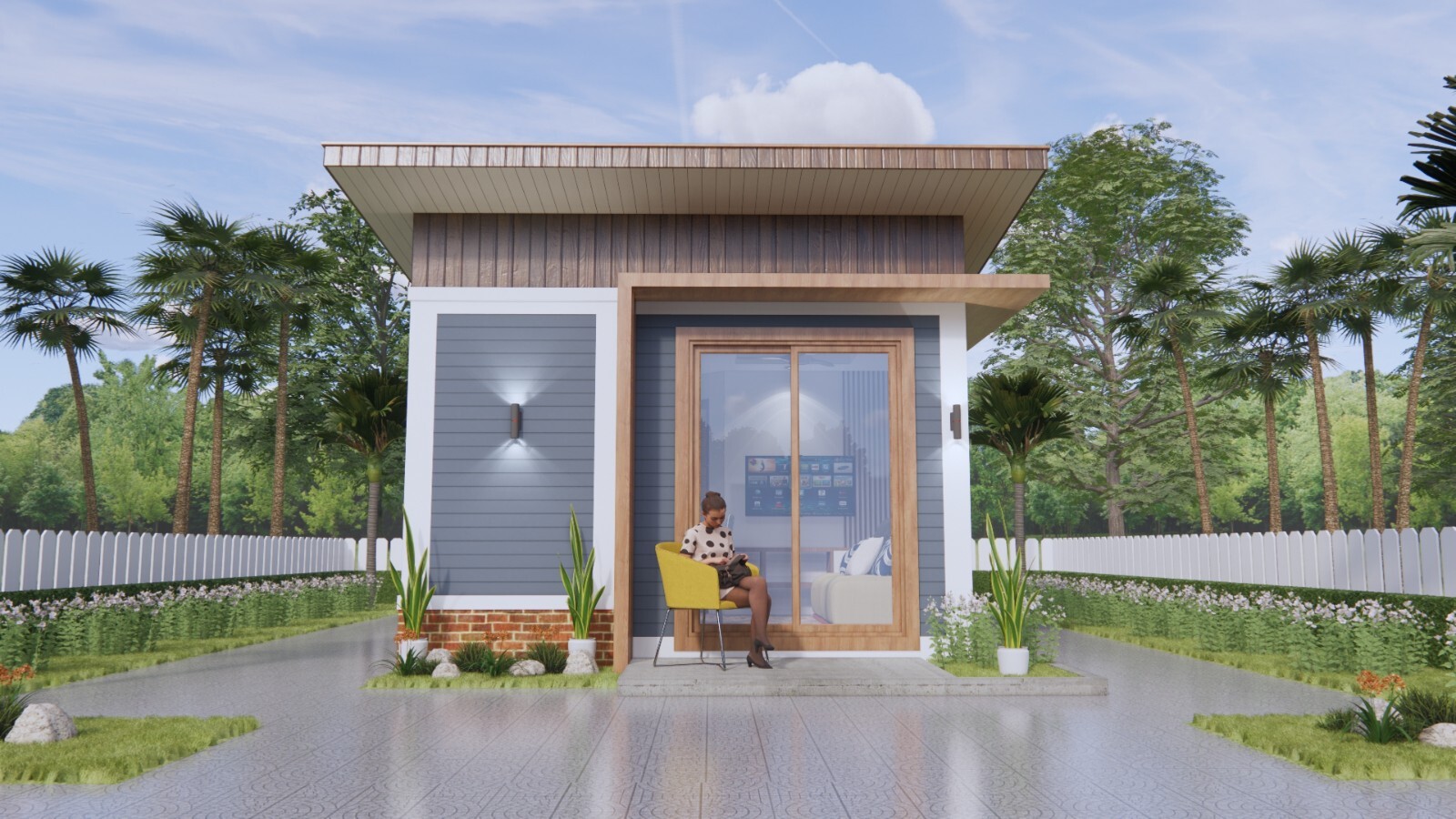 13x16 Small House Design 4x5 Meter 1 Bed 1 Bath Shed Roof PDF & A4 Hard ...