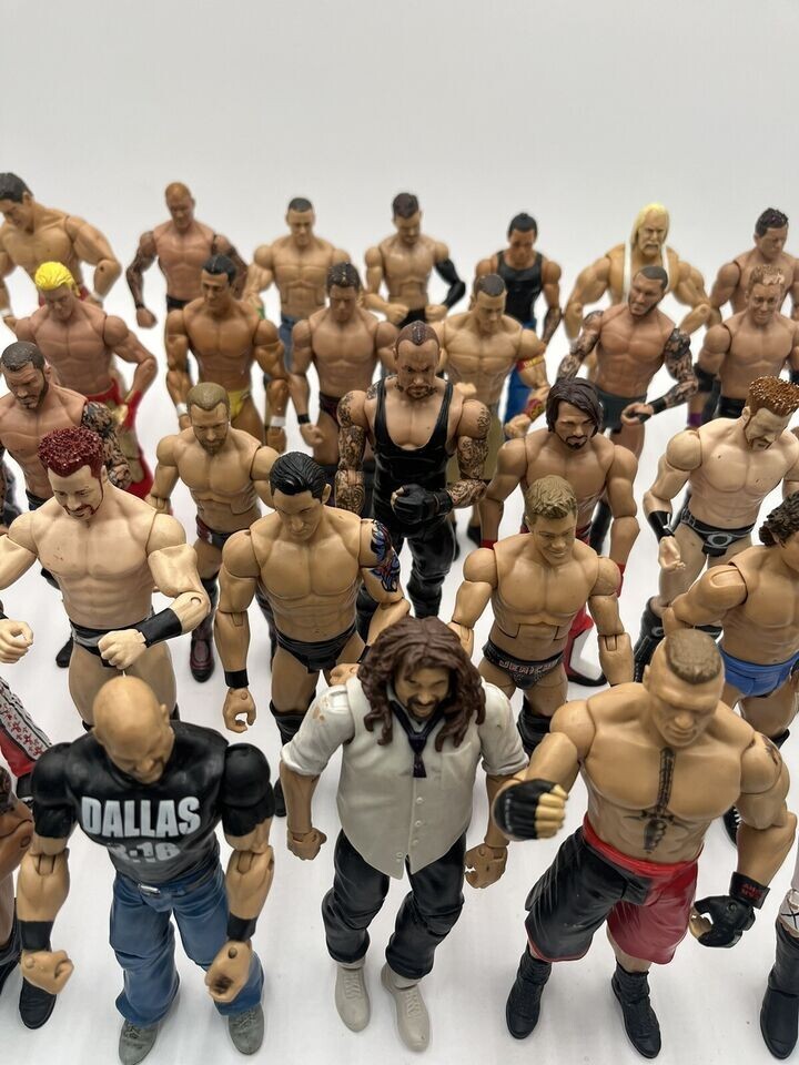 WWE Lot Mattel Wrestling Action Figures (Lot Of 35) Pre-Owned 33/Mattel ...