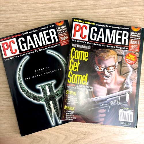 PC Gamer magazine lot – 2 Issues from 1997 - No CDs - Duke Nukem, Quake ...