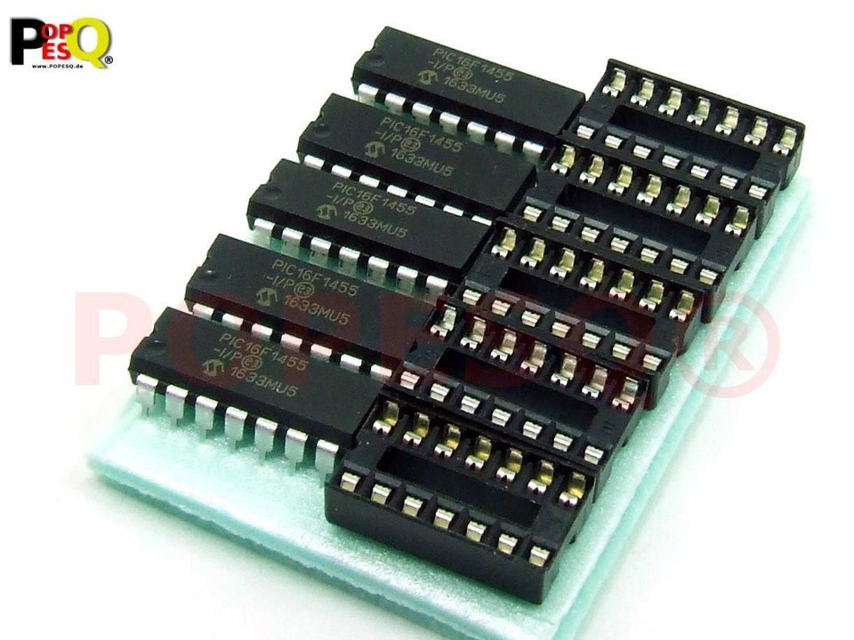 5 Stk. x PIC16F1455 MCU mit Sockel #A2134 | eBay