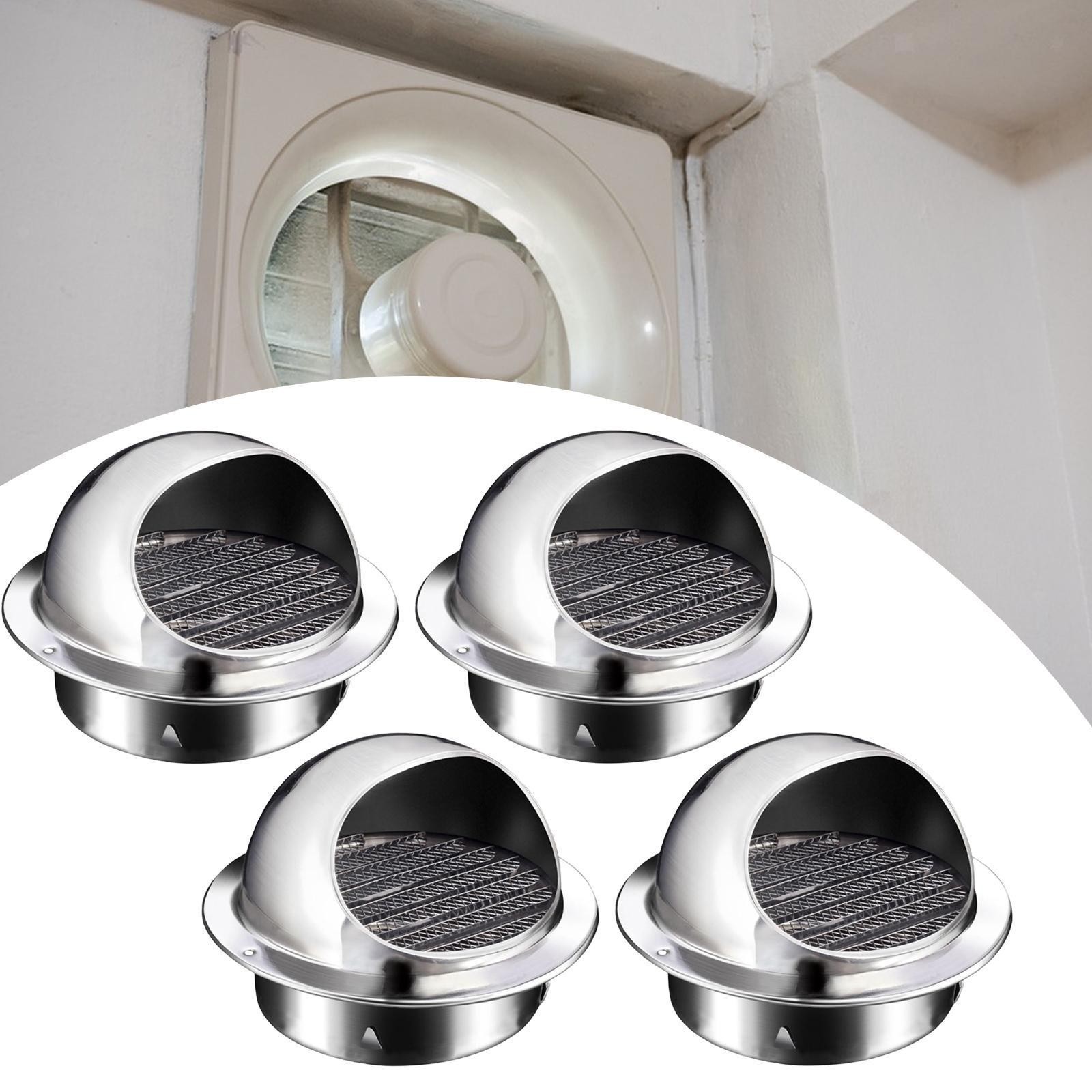 2x Round Wall Vent Outside Cap Built in Fine Mesh Replacement ...