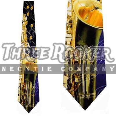 Music Instrument Tie Saxophone Neckties Jazz Blues Mens Neck Ties Brand ...