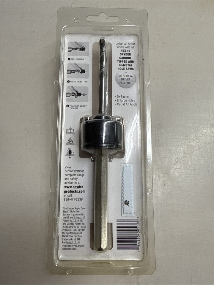 SPYDER #600635P HEX 10 TUNGSTEN CARBIDE TIPPED PILOT BIT &ARBOR BRAND ...
