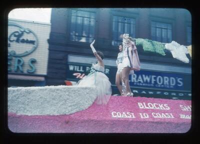 Beauty Queens on a Parade Float Vintage 1950s Slide Photo | eBay