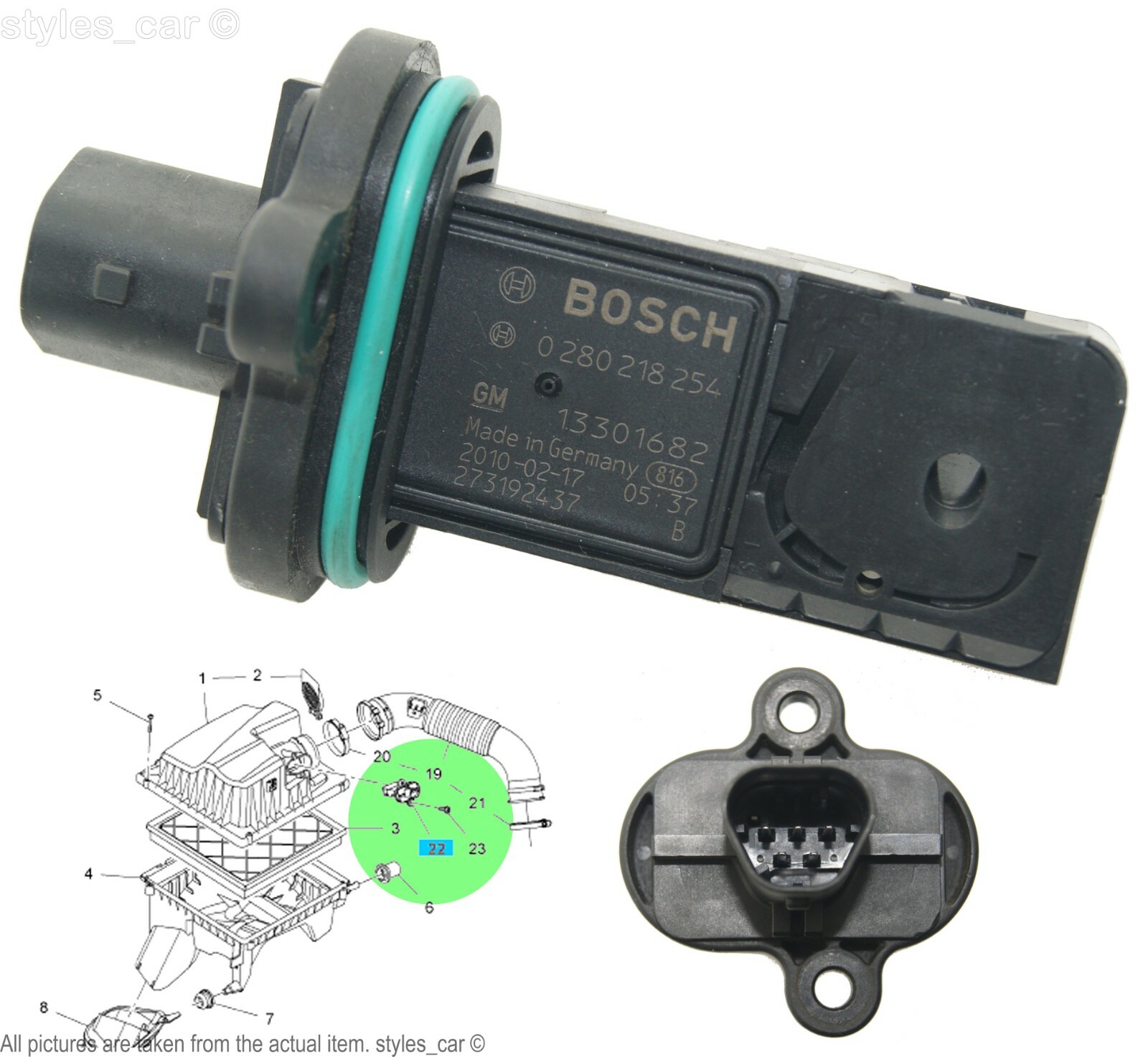 13301682 Genuine Vauxhall Astra Corsa Zafira Moka Mass Air Flow Meter ...