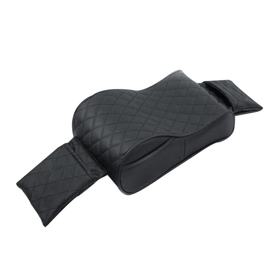 Accessory Black Leather For Car Seat Armrest Pad Auto Center Console ...
