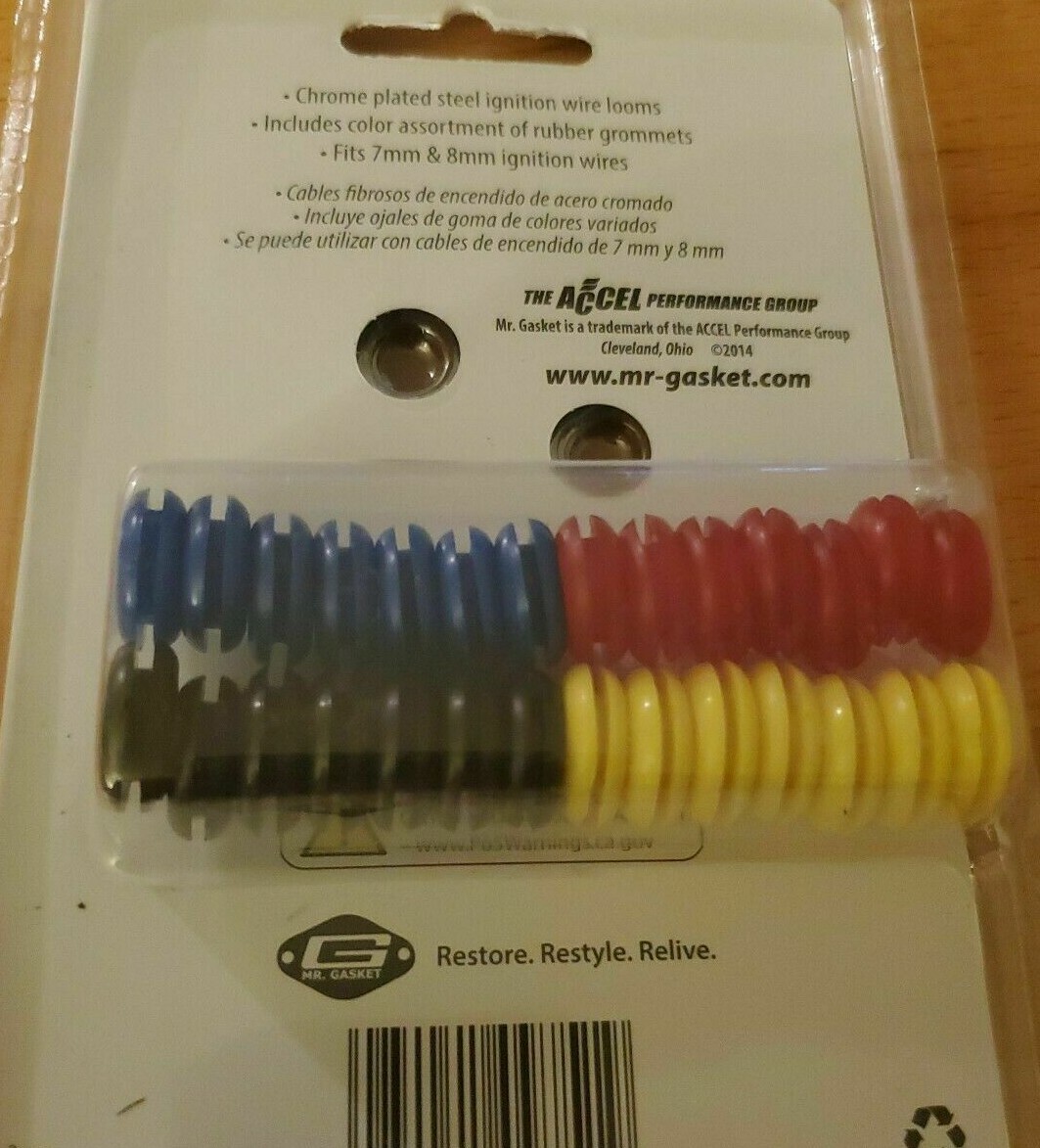 Mr. Gasket 9751 Four Wire Loom Set Short Style Chrome Finish Plated ...