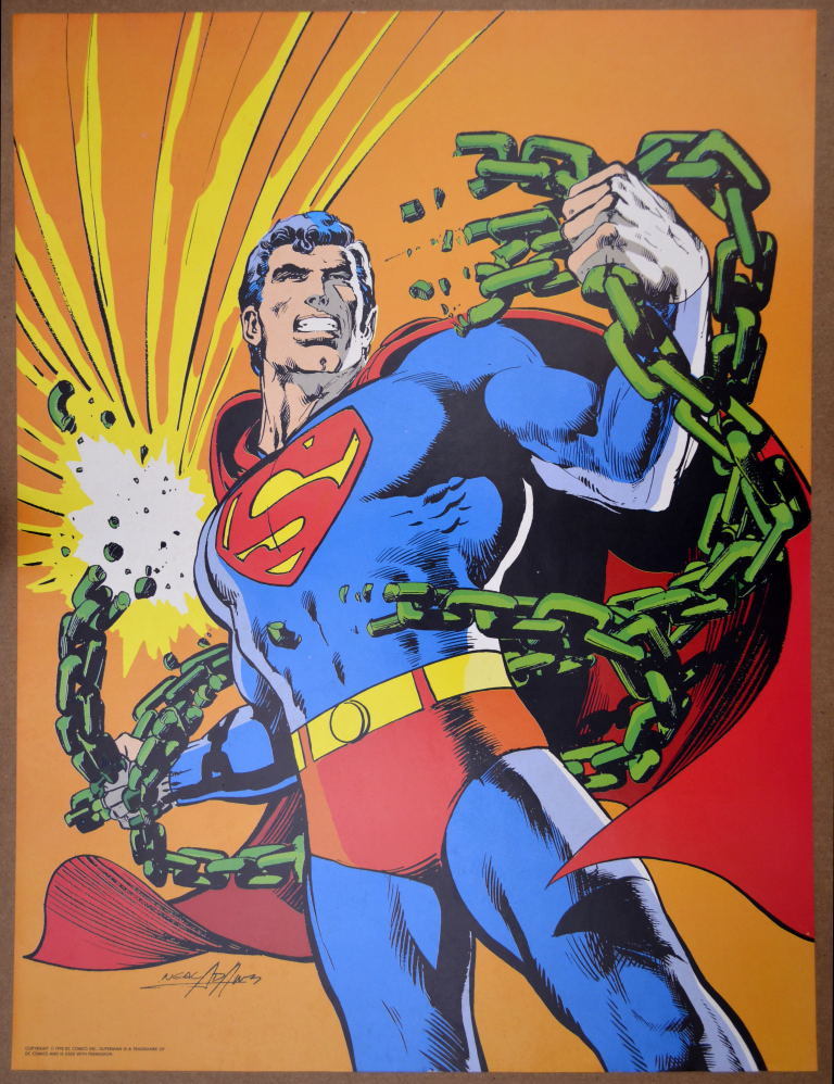 Vintage DC 1978 SUPERMAN BREAKING CHAINS PIN-UP POSTER Rare Neal Adams art | eBay