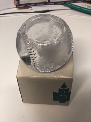Partylite Batter Up Votive Glass Baseball Candle Holder with bat stand ...