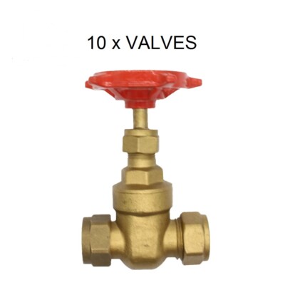 10 X COMPRESSION GATE VALVES 15MM , 22MM OR 5 OF EACH ** FREE POSTAGE ...