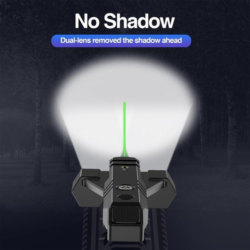 Tactical Flashlight with Green Laser Beam Combo 1450lm Weapon Light ...