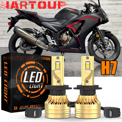 2X H7 LED Headlight Bulbs Conversion Kit 6000K White For Honda CBR300R ...