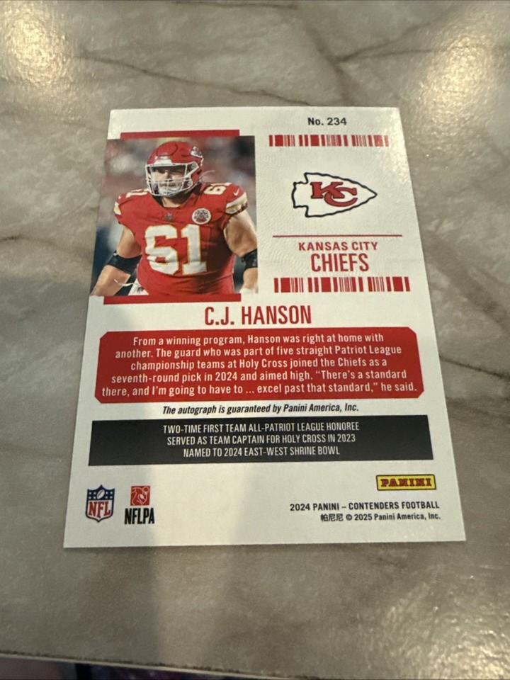 CJ Hanson Autograph Card Numbered 58/75 | eBay