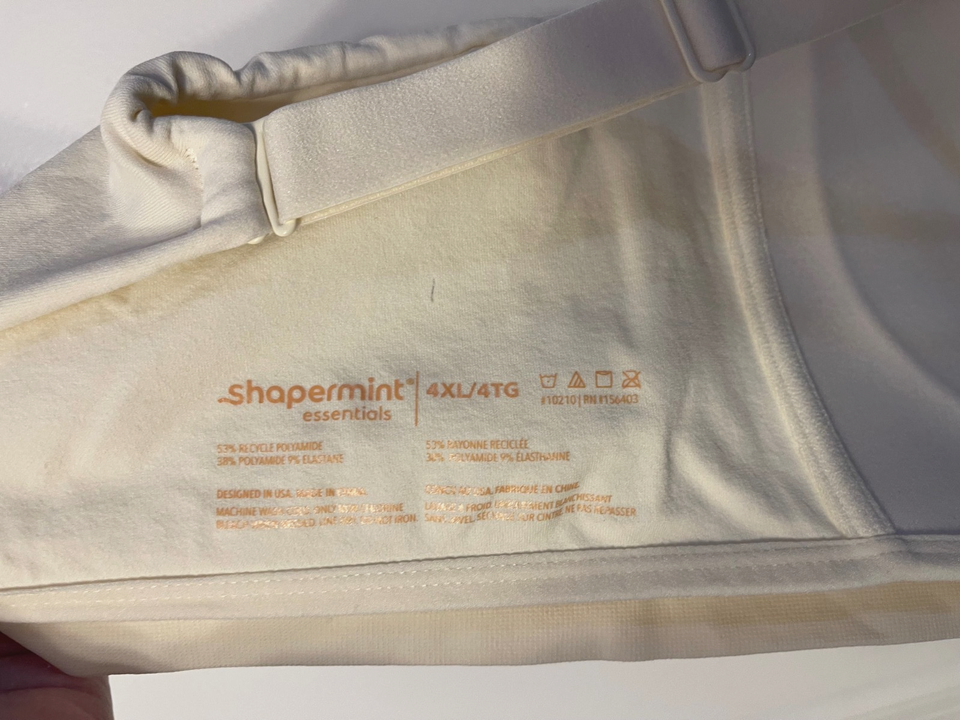 SHAPERMINT ESSENTIALS SMOOTHING COMFORT WIRELESS BRA NUDE SIZE 4XL ...
