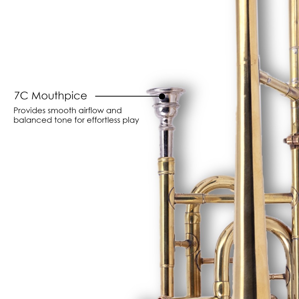 BRASS Valve Trombone Brass w/ Case, Mouthpiece - Smooth, Warm Tone ...