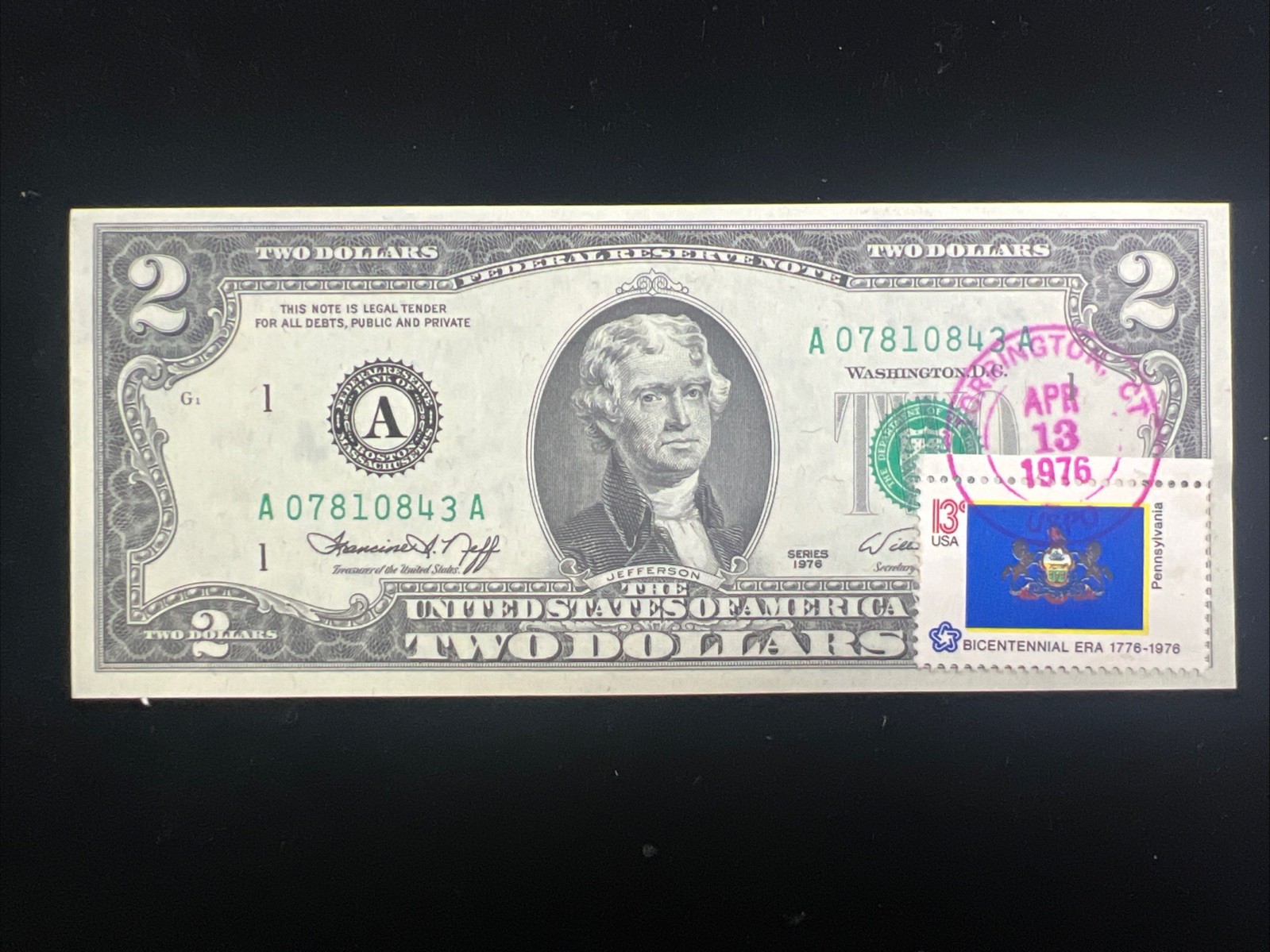 1976 Two Dollar Federal Reserve Note $2 Bill with STAMP #427 | eBay