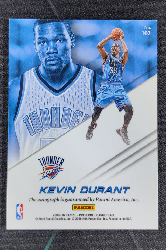 2015-16 Panini Preferred Kevin Durant Auto Purple /25 #102 Thunder | eBay