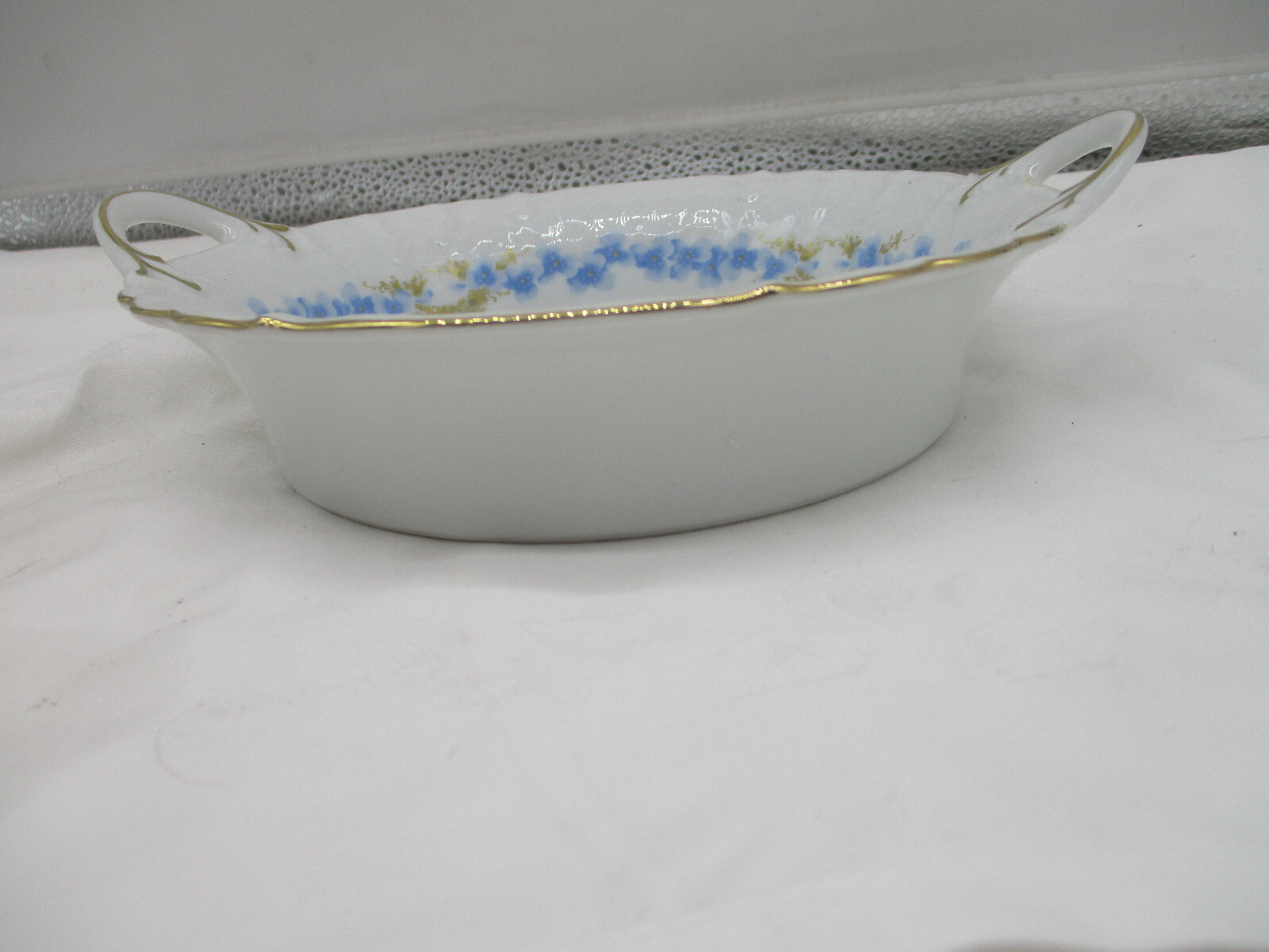 AK Kaiser Porzellan Schale Henkelschale „Blaue Blüten“ West Germany ...