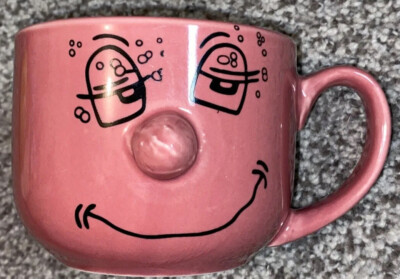 Vintage Livingware Collection Pink Mauve Cup Mug 3D Silly Funny Face ...
